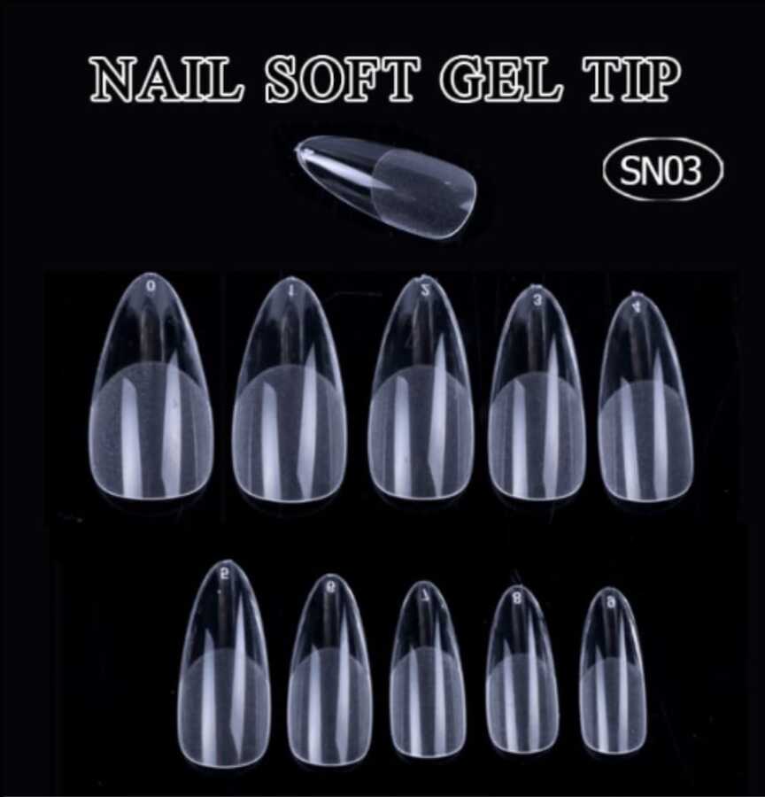 Tips Almendra pre-limado 500 uni Flexible Soft Gel - Bloom Point